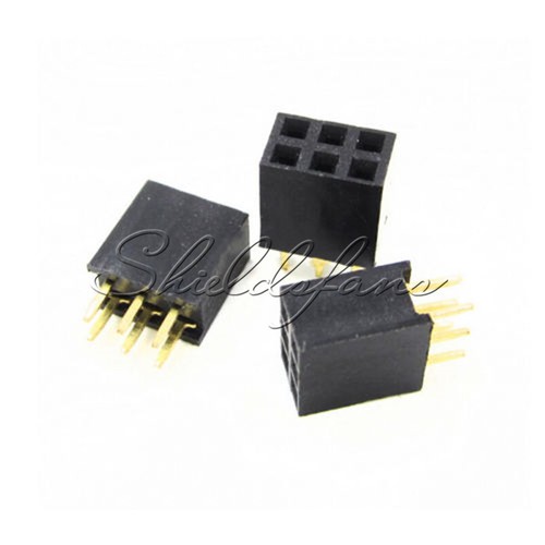 10PCS 2x3 Pin 6P 2.54mm Double Row Female Straight Header Pitch Socket ...