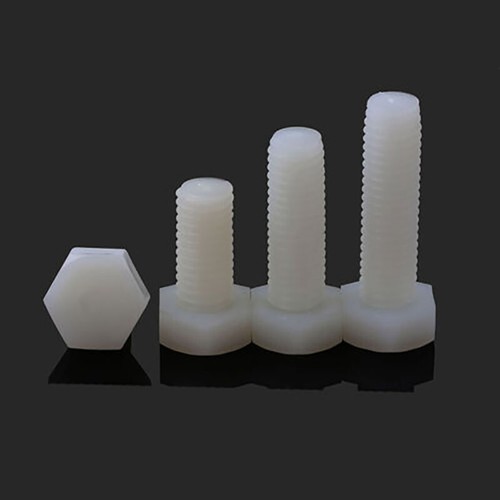 White Nylon Hexagon Head Screws M8 M10 M12 Metric Size Plastic ...