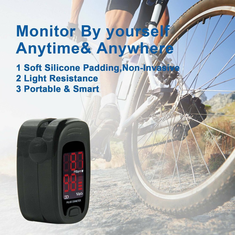 Finger Pulse Oximeter Blood Oxygen Saturation Heart Rate Measuring SpO2 ...
