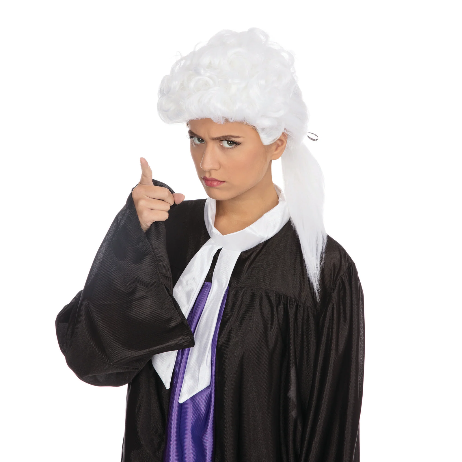 Judge Wig Barrister Lawyer Court Fancy Dress Costume White Mens Ladies ...