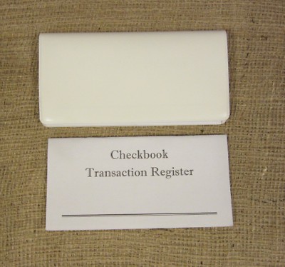 1 WHITE VINYL CHECK BOOK COVER & 10 CHECKBOOK TRANSACTION REGISTERS | eBay