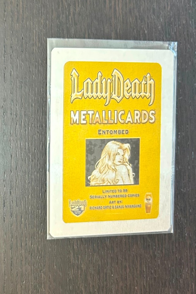 LADY DEATH METALLICARD -- Entombed (Gold) -- Metal Trading Card Ltd 99 ...