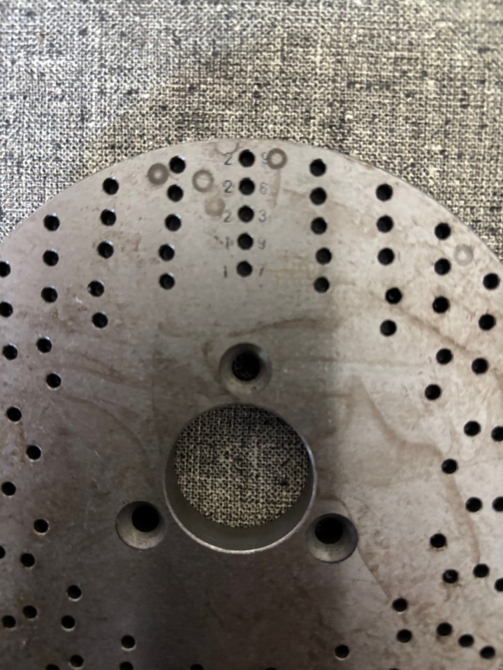 2 INDEX PLATES A & B, 2 SIDED, 5" O.D., INDEXER, DIVIDING HEAD, ROTARY ...