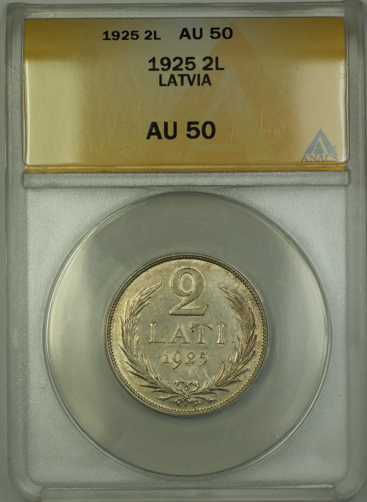 1925 Latvia 2 Lati Silver Coin ANACS AU-50 | eBay