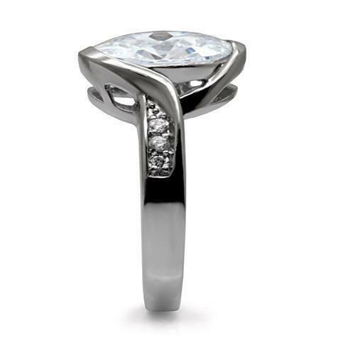TK064 - High polished (no plating) Stainless Steel Ring with AAA Grade ...