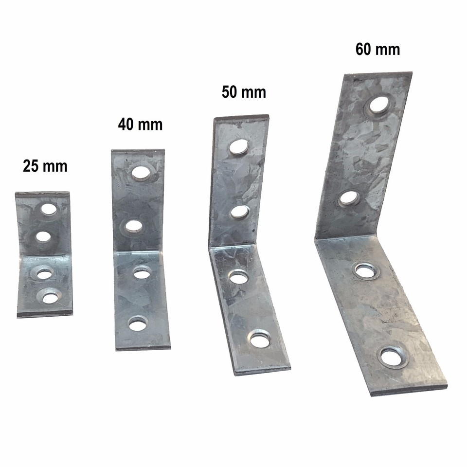 SMALL / LARGE STEEL RIGHT ANGLE BRACKET 25/30/40/50/60/80 L Corner ...
