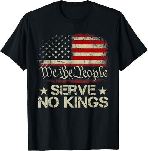 No Kings in America Since 1776 Distressed USA Flag Vintage Unisex T ...