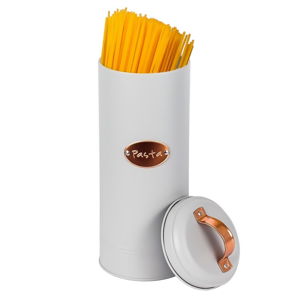 27cm Light Matt Grey Kitchen Food Pasta Storage Canister TIn Box ...