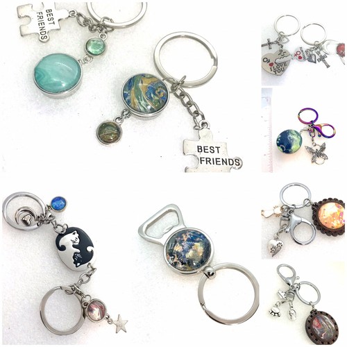 Handmade Key chain key rings charm unique gift idea wearable art ...
