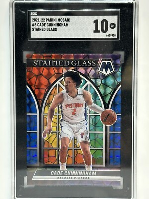 2021-22 Panini Mosaic #8 Cade Cunningham Stained Glass SGC 10 NBA | eBay