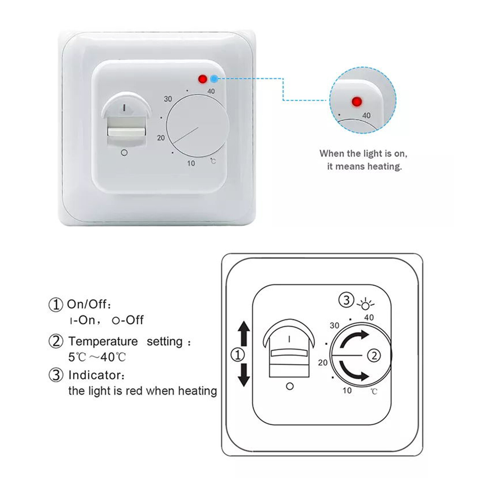 Floor Heating Limit 16A Electronic Heating H8C3 | eBay Australia
