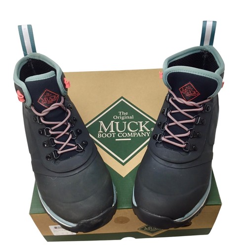 Apex Muck Boot NIB Lace Up 7 Black Pink Waterproof Neoprene Insulated ...
