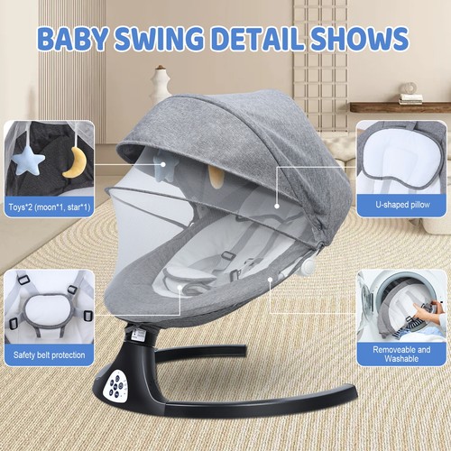 Electric Adjust Baby Swing Cradle Rocker Chair Seat Infant Music Seat ...