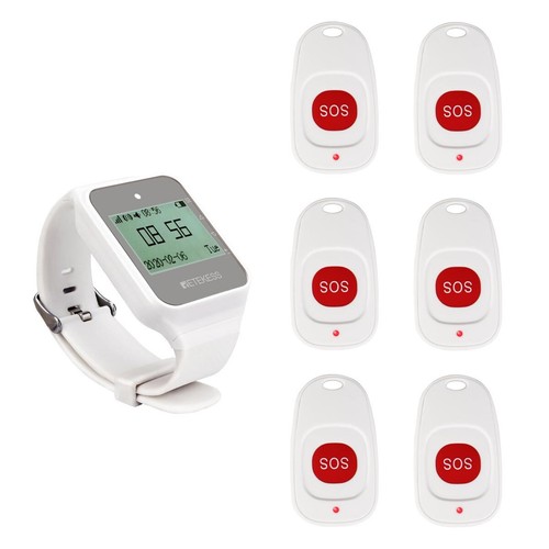 Retekess TD108 Wireless Calling Alert System Caregiver Watch 6 Button ...