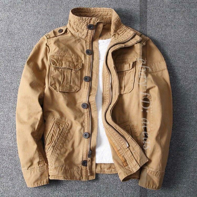 Mens Camouflage Combat Field Jackets Vintage Military Pockets Army ...