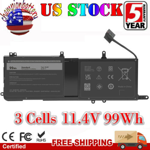 9NJM1 Battery for Dell Alienware 15 R3 17 R4 Series Notebook MG2YH ...