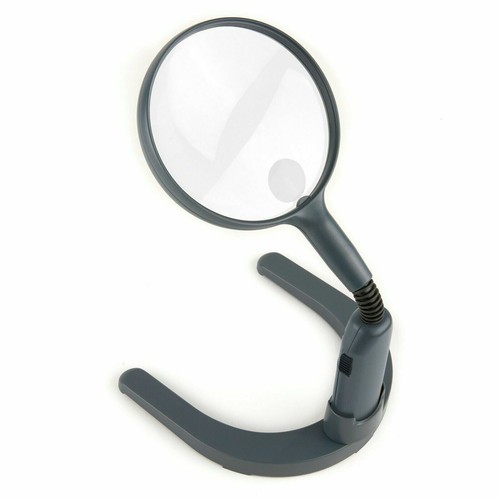 Stand Up Magnifying Glass Adjustable Magnifier 2x Power 3.5x Spot LED ...