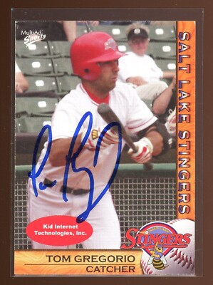 2004 Salt Lake Stingers TOM GREGORIO Signed Card autograph auto ANGELS ...