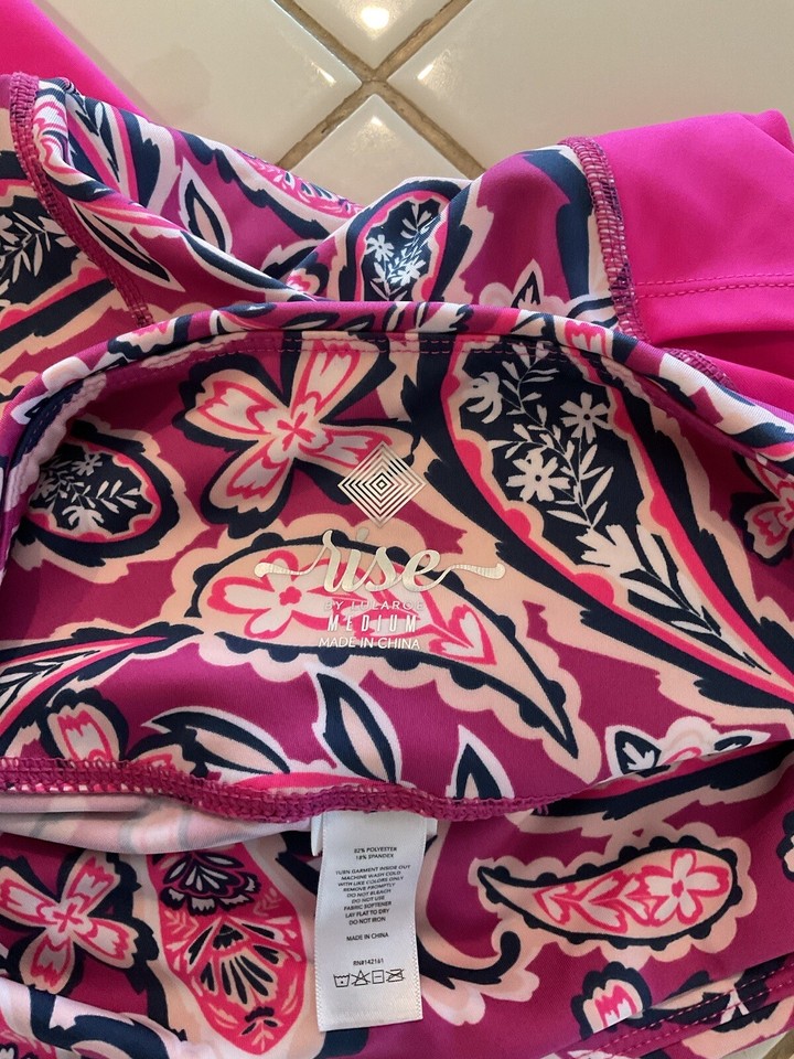 Lularoe Rise Brave Leggings Pink Paisley Floral - Medium | eBay