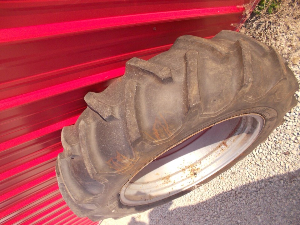 Firestone 12.4 x 28 rear tractor GD tire 92% tread Case VAC rim | eBay