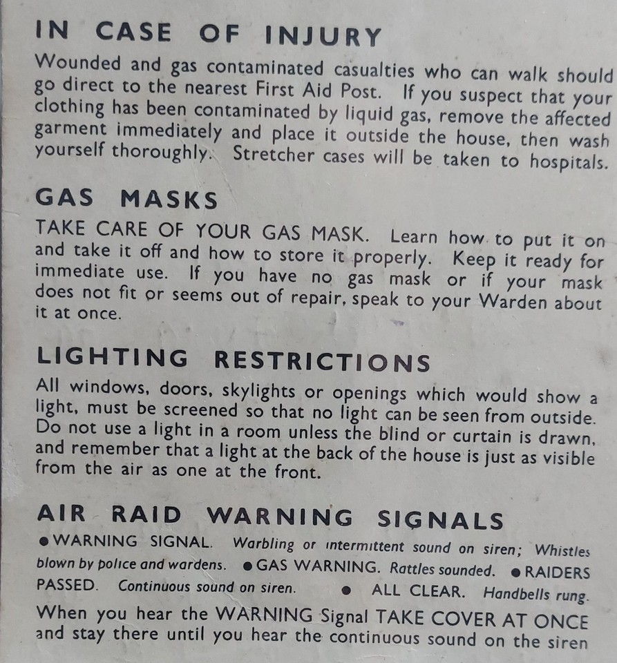 WWII c1941 ARP Original Notice AIR RAID PRECAUTIONS Civil Defence ...