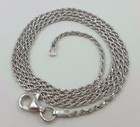 Genuine 925 Sterling Silver Rope Chain Necklace 1.5 mm Italy 18" 20" 22 ...