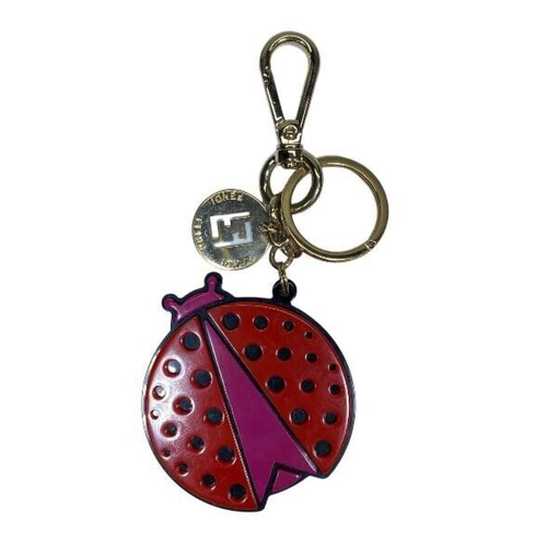 Auth Fendi Ladybug Motif Charm Red Pink Black Gold Key Holder Key Ring ...
