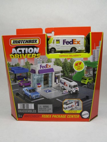 Matchbox Action Drivers FedEx Package Center with Express Delivery Van ...