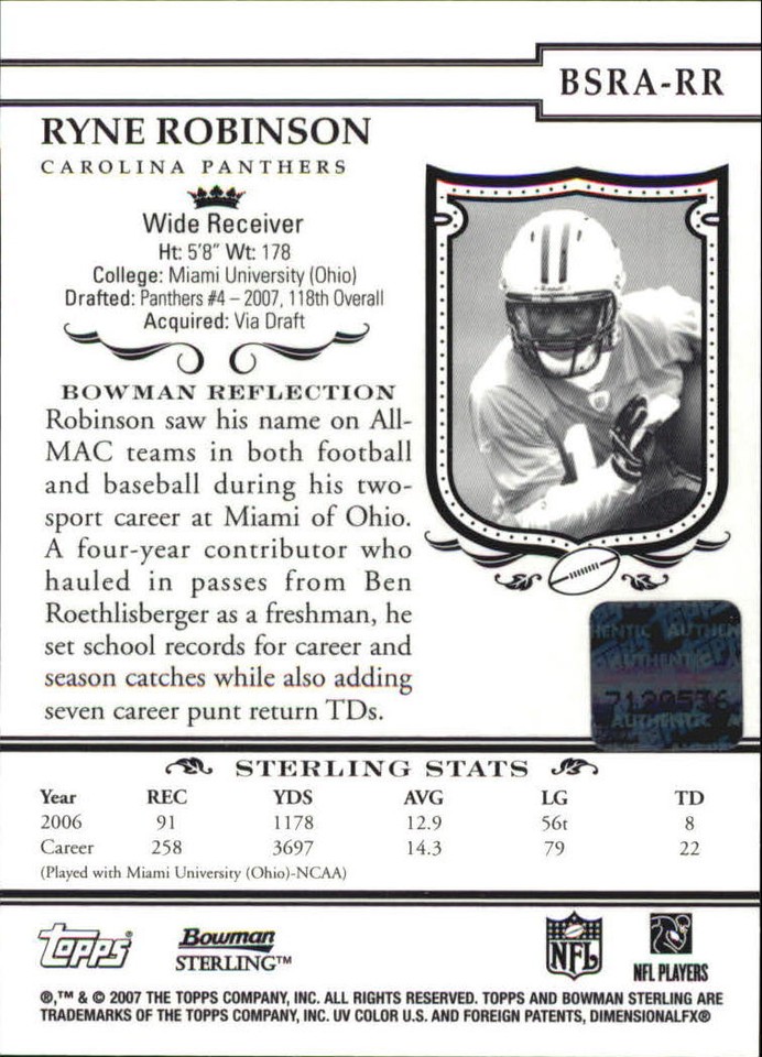 2007 Bowman Sterling #RR Ryne Robinson Auto RC - NM-MT | eBay