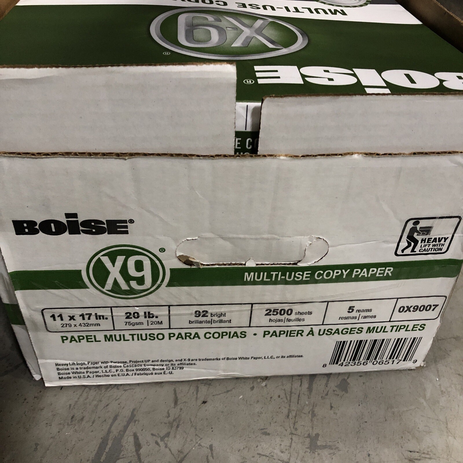 Boise X-9 Copy Paper 92 Brightness 20lb 11 x 17 White 2000 Sheets (4 ...