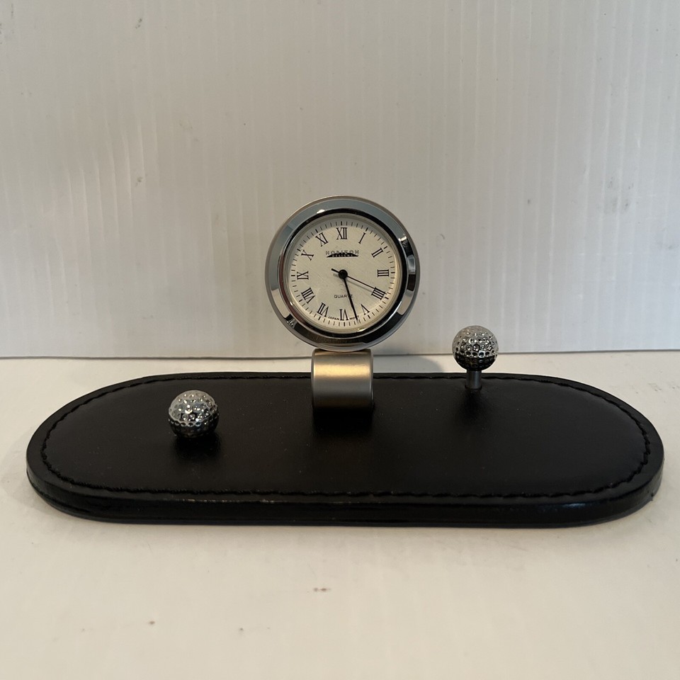 Vintage Rare Golf Desk Set Golf Pen and Platinum Quartz Clock NEW ...