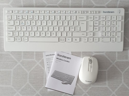 Sandstrom SWLCS23 Wireless USB Keyboard & Mouse Combo Set White for ...