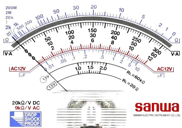 Sanwa SP18D Analog Multi Tester Anti Shock Meter Japan for sale online ...