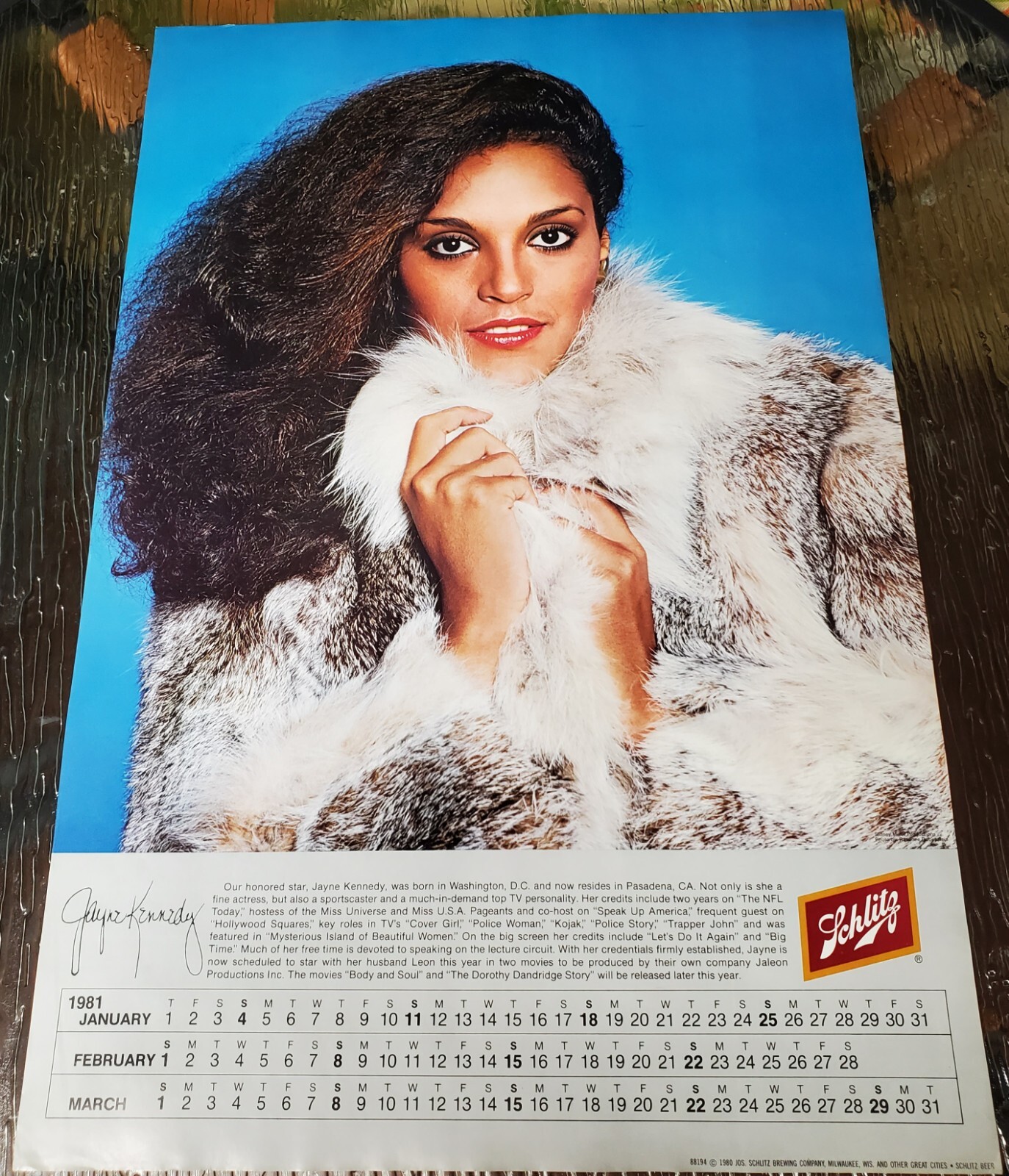 Vintage Schlitz Beer, Jayne Kennedy poster. New old stock 1981 | eBay