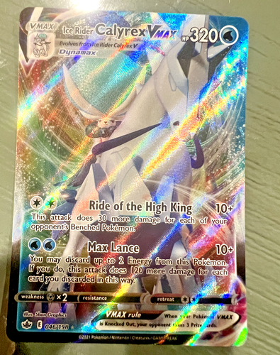 Pokémon TCG Chilling Reign Ice Rider Calyrex VMAX 046/198 Holo Ultra ...