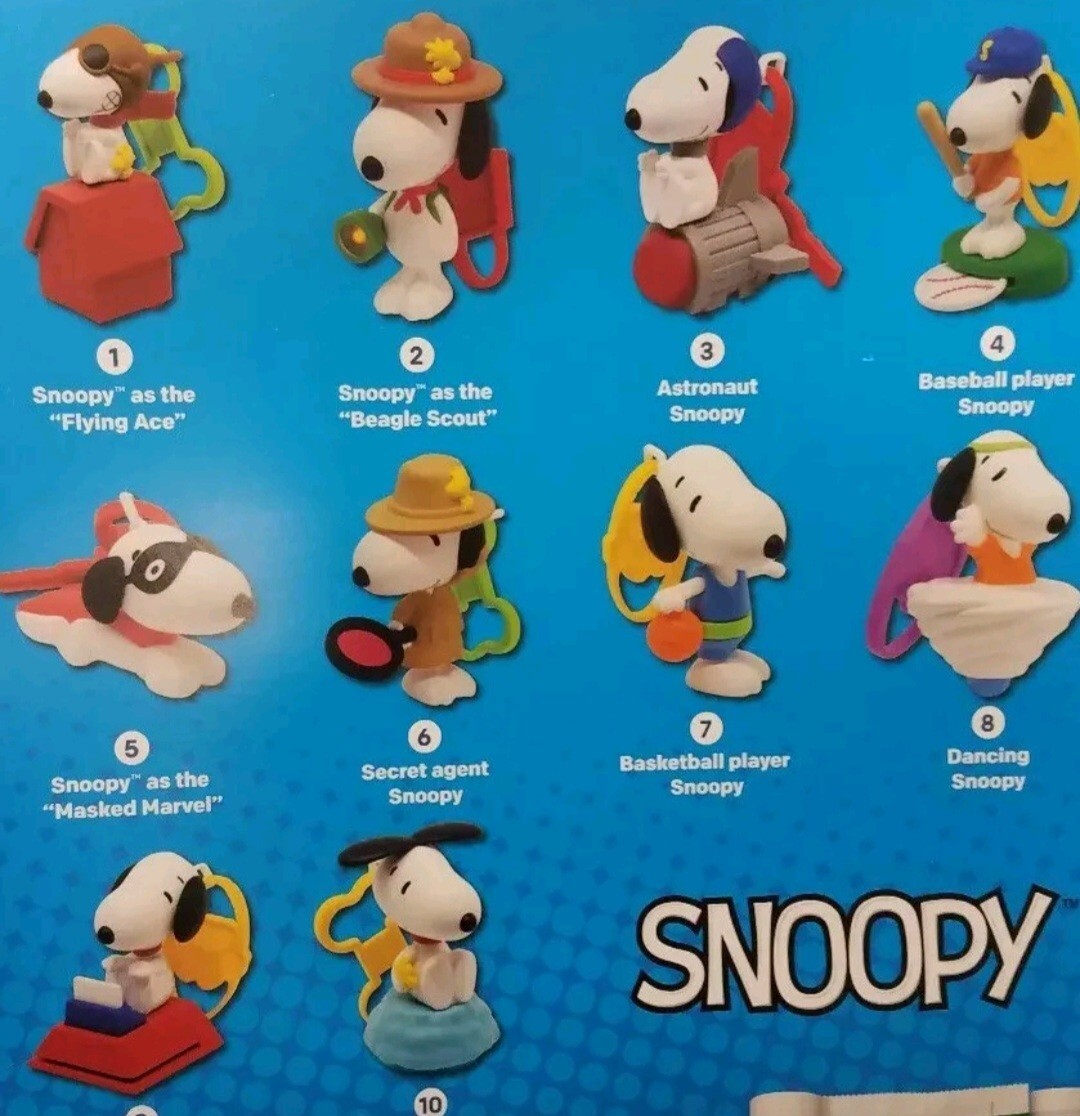 PEANUTS SNOOPY Charlie Brown 2018 McDonald's Happy Meal Complete Set Of ...