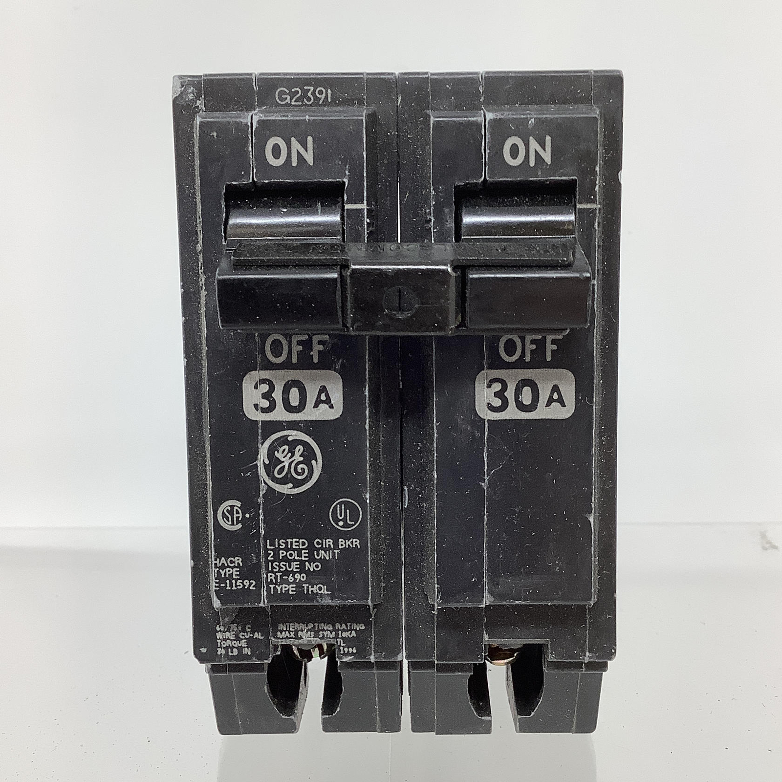 General Electric E11592 Black Removable Double Pole Circuit Breaker 120 ...
