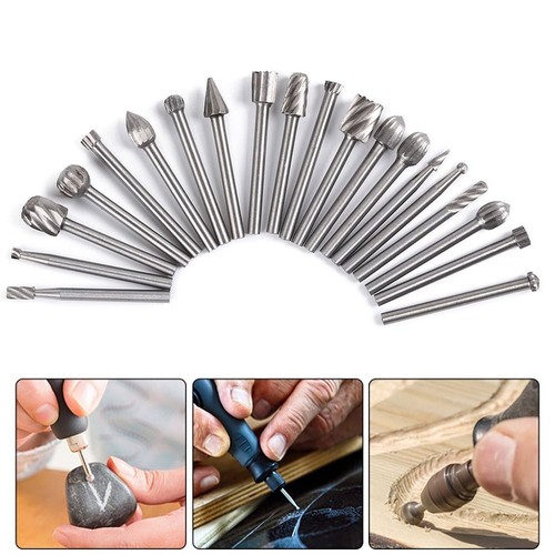 File Rotary Burrs Tool Milling Cutter Set Wood Carving Tools Drill Bits ...