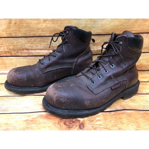 RED WING 2406 Brown Leather EH Safety Toe Work BOOTS Mens 12 H (y6a) | eBay