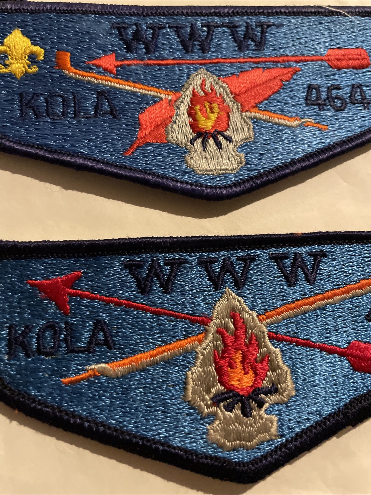 Kola OA lodge 464 lot of 2 flaps, Longs Peak WWW Order of the Arrow BSA ...