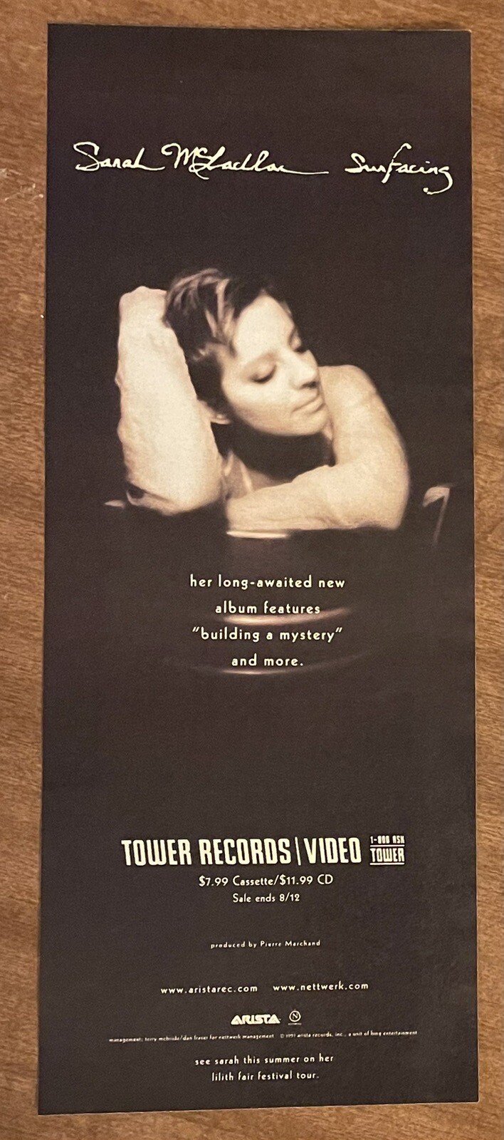 1997 Sarah McLachlan Surfacing Album Release Promo 90s Print Ad | eBay