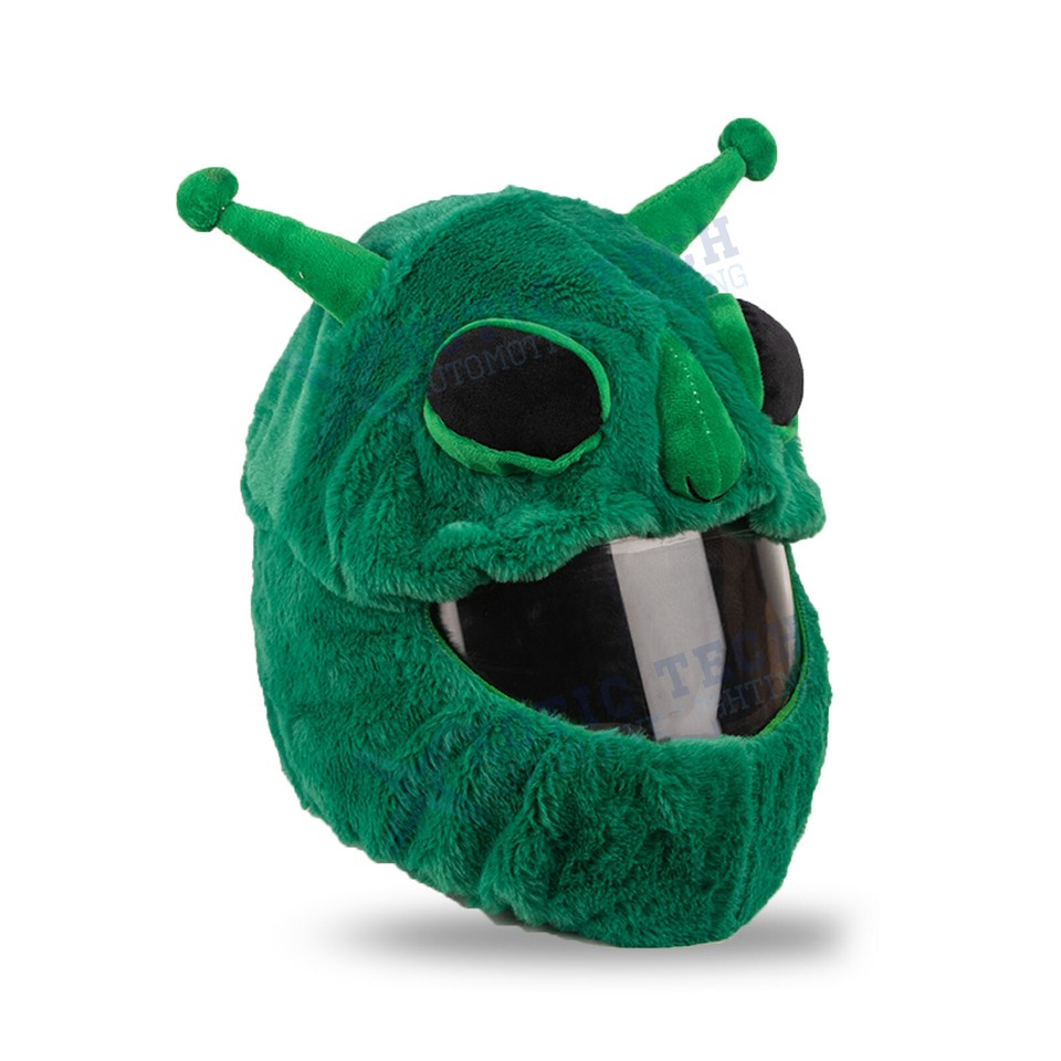 Soft Motorcycle Helmet Cover Cartoon Funny Alien Fluffy Plush Motorbike ...