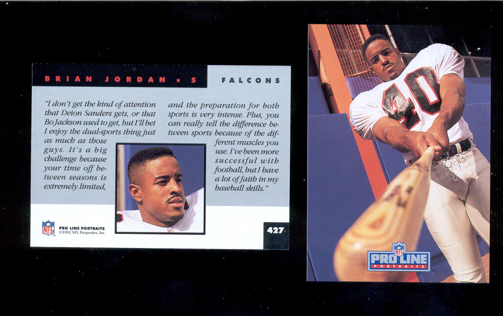 1991 Pro Line Portraits BRIAN JORDAN Atlanta Falcons Card | eBay