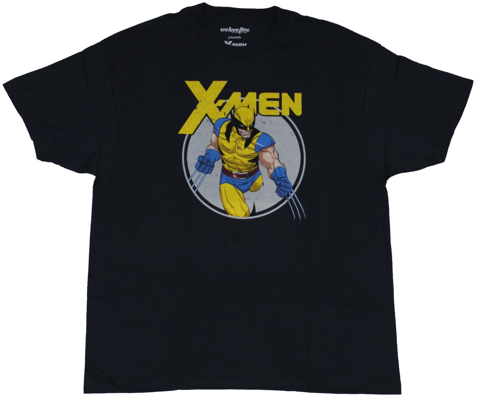 X-Men (Marvel Comics) Mens T-Shirt - Wolverine Yellow Blue Slashing in ...