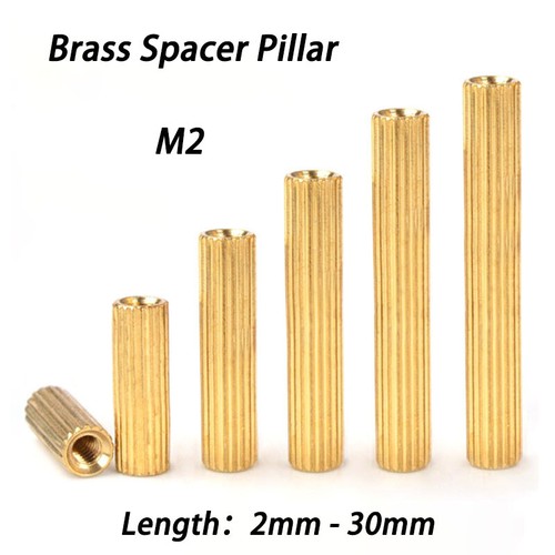 M2 Brass Standoff Spacer Pillar Female Screws Knurled Round Pillars ...