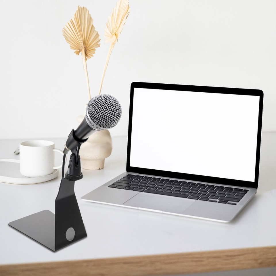 Desk Mount Mic Stand Microphone Triangle Shock Tabletop Metal Clamp ...