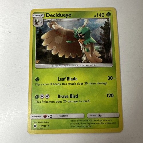 Decidueye 11/149 - Cracked Ice Shattered Holo - SUN & MOON Pokemon TCG ...