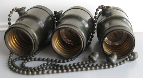 Tiffany Studios 3 Replacement Acorn pull chain Hubbell sockets, for ...