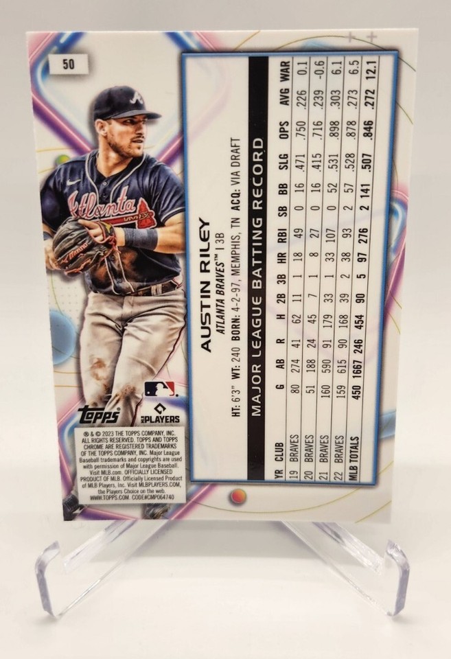 2023 Topps Chrome Cosmic Austin Riley Base #50 Braves | eBay