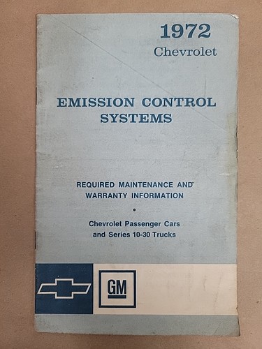 1972 Chevrolet Emission Control Systems - Passenger Cars And Serirs 10 ...